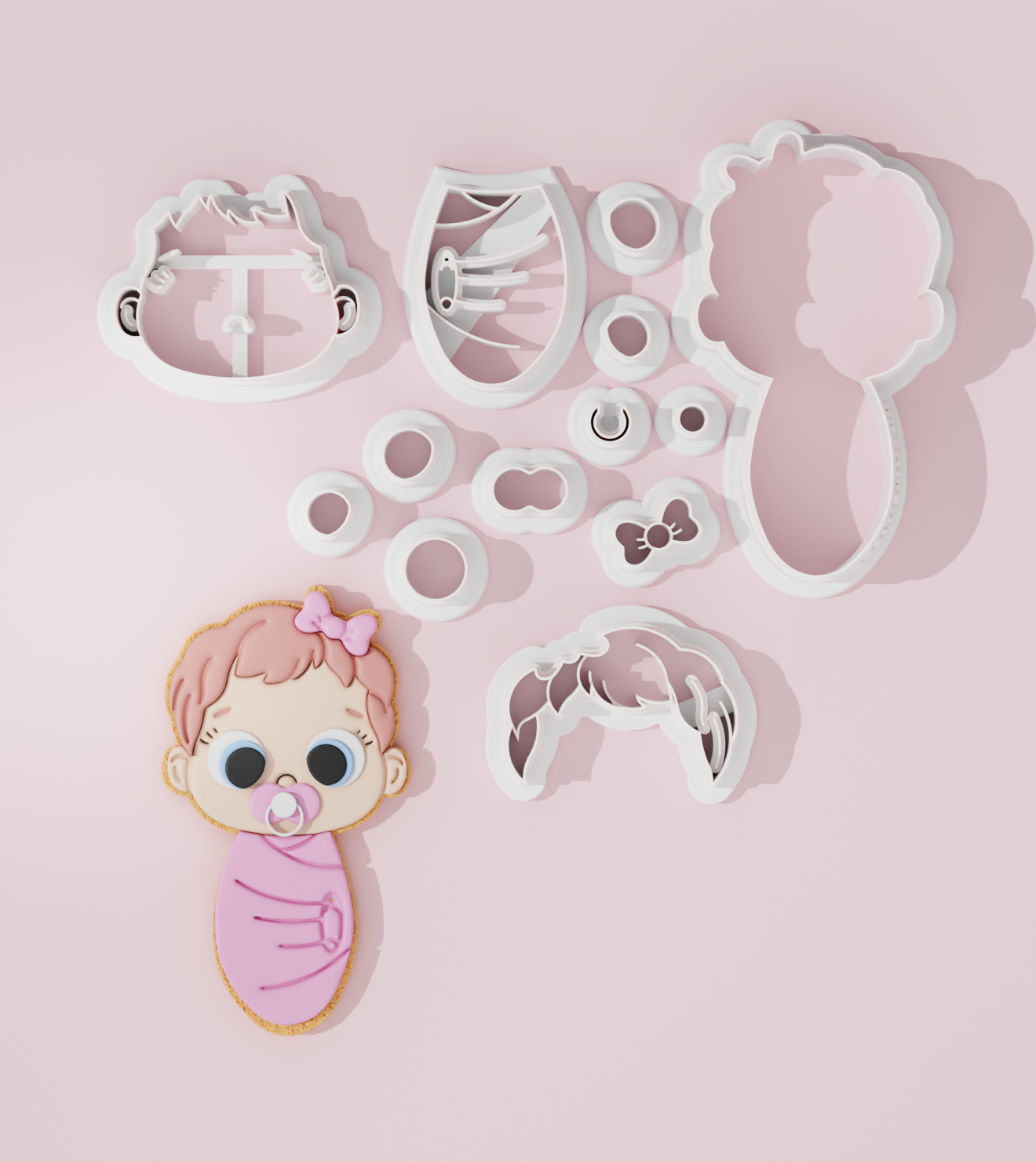 Baby Shower – Swaddling Baby Girl Cookie Cutter