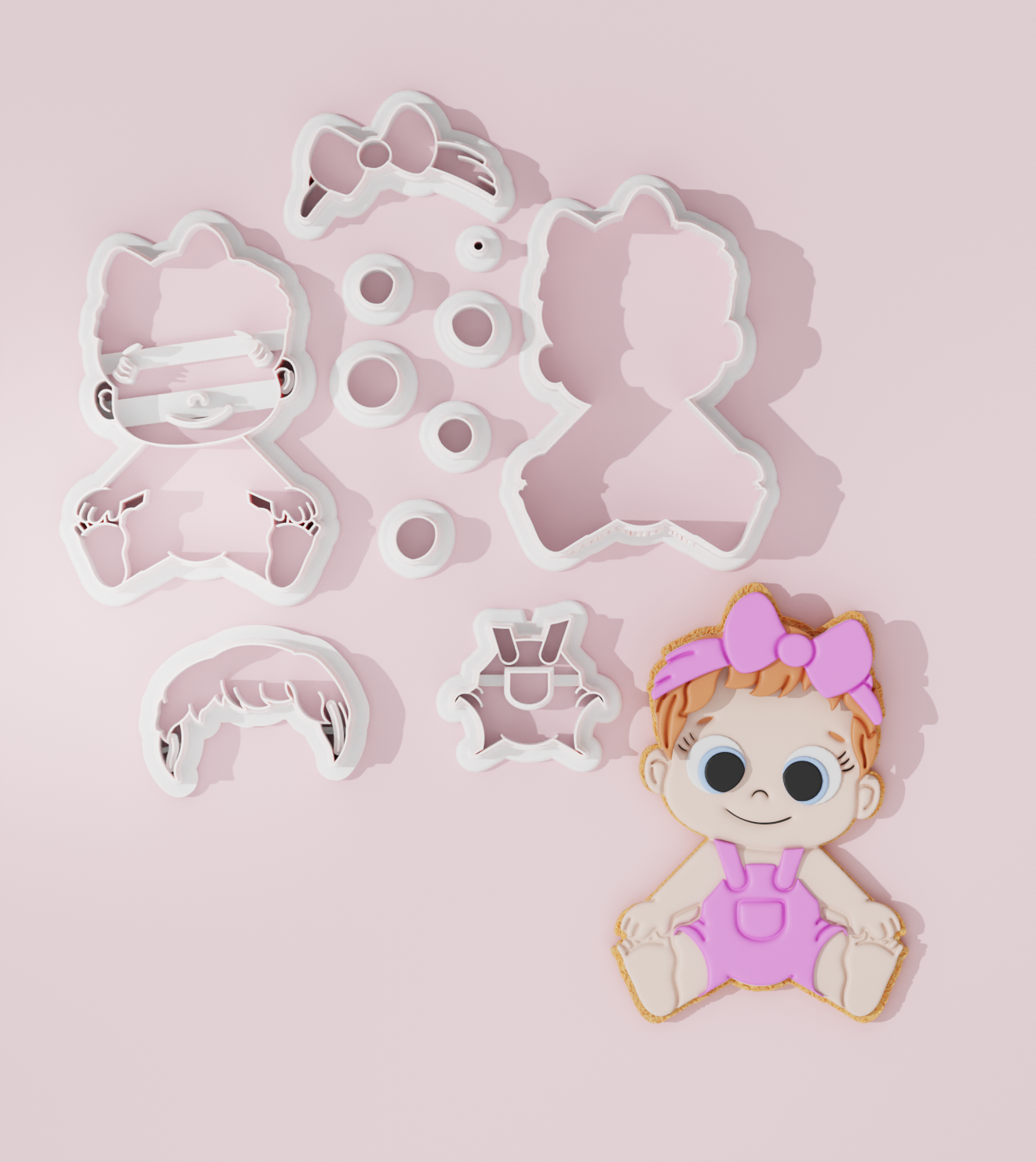 Baby Shower – Sitting Baby Girl Cookie Cutter